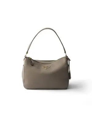 Prada Medium Leather Shoulder Bag - Grey