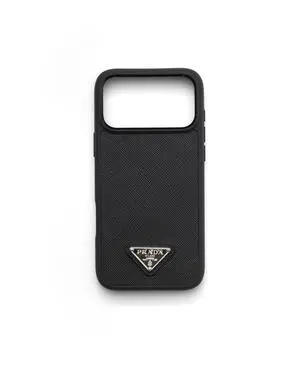 Prada Saffiano Leather Case For Iphone 17 Pro Max - Black