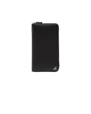 Prada Saffiano Leather Zip Around Wallet
