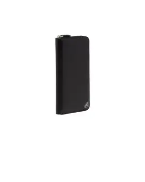 Prada Saffiano Leather Zip Around Wallet