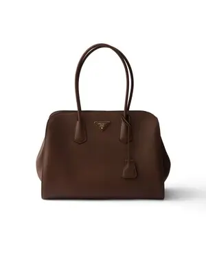 Prada Large Leather Tote Bag - Brown