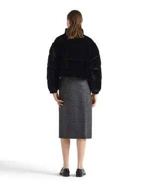 Prada Convertible Cropped Velvet Down Jacket