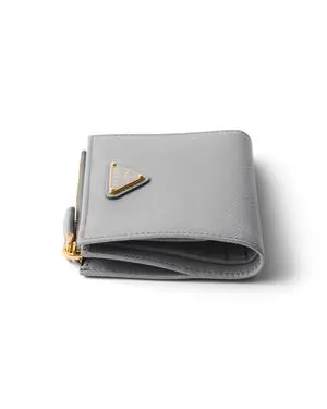 Prada Small Saffiano Leather Wallet - Grey