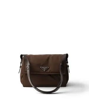 Prada Traveller Medium Padded Re-nylon Bag - Brown