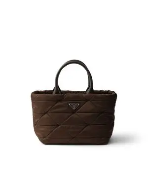 Prada Medium Padded Re-nylon And Leather Tote Bag - Brown