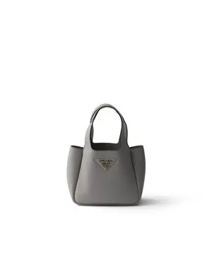 Prada Mini Leather Handbag - Grey
