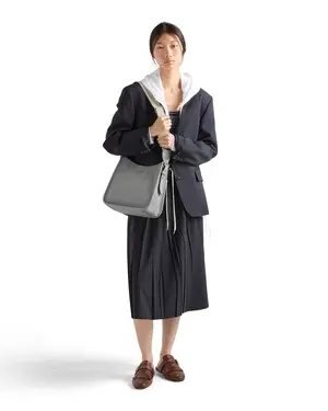 Prada Leather Shoulder Bag - Grey