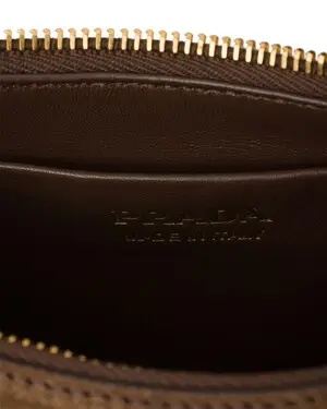 Prada Arqué Mini Suede Shoulder Bag - Brown