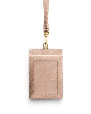 Prada Saffiano Leather Badge Holder - Pink