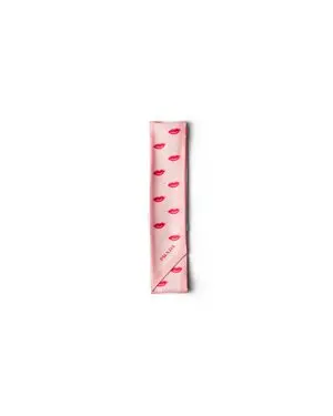 Prada Printed Silk Twill Skinny Scarf - Pink