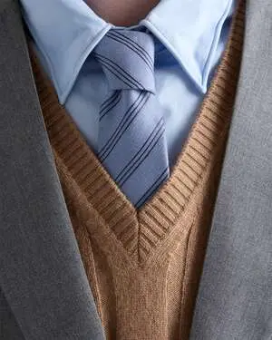 Prada Linen Blend Neck Tie - Light Blue