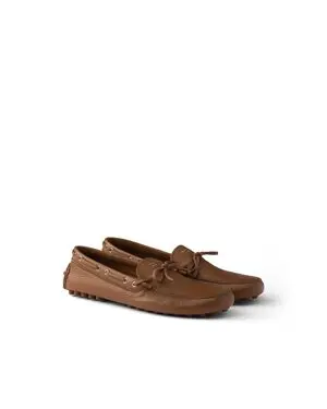 Prada Leather Driving Shoe - Brown