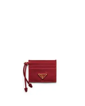 Prada Leather Card Holder - Red
