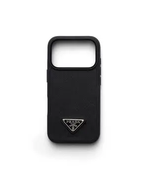 Prada Saffiano Leather Case For Iphone 17 Pro - Black