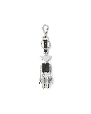Prada Robot Saffiano Leather Keychain Charm