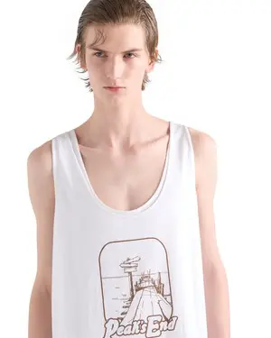 Prada Printed Cotton Tank Top