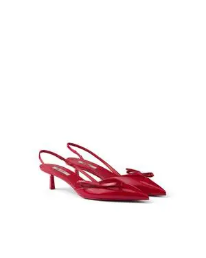 Prada Patent Leather Slingback Pumps - Red