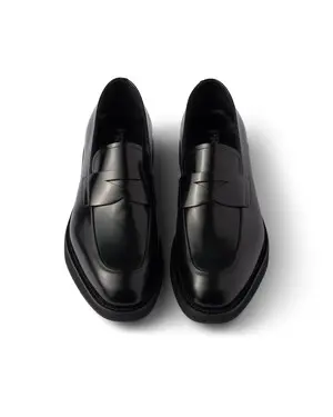 Prada Brushed Leather Loafers