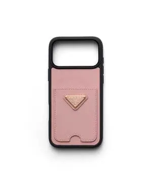 Prada Leather Iphone 14 Pro Max Case - Black | Editorialist