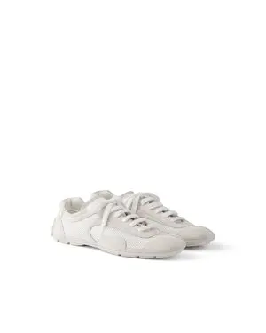 Prada Montecarlo Re-edition 200 Suede And Mesh Sneakers - White
