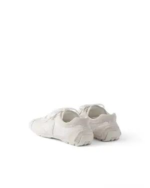 Prada Montecarlo Re-edition 200 Suede And Mesh Sneakers - White