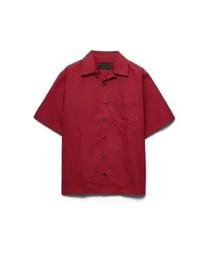 Prada Cotton Blend Bowling Shirt - Red