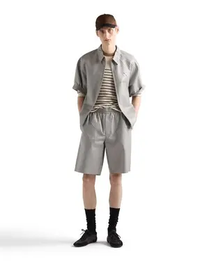 Prada Leather Bermudas