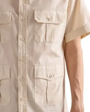 Prada Hort-leeved Cotton Hirt - Neutral