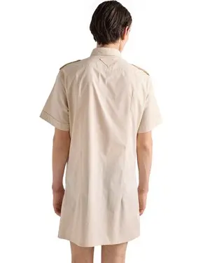 Prada Hort-leeved Cotton Hirt - Neutral