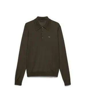 Prada Long-sleeved Superfine Wool Polo Sweater - Green