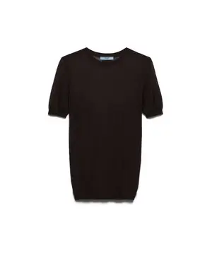 Prada Cashmere And Silk Crew-neck Sweater - Brown