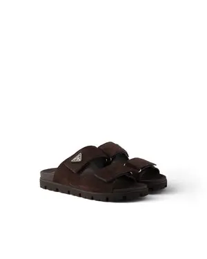 Prada Suede Band Sandals - Brown