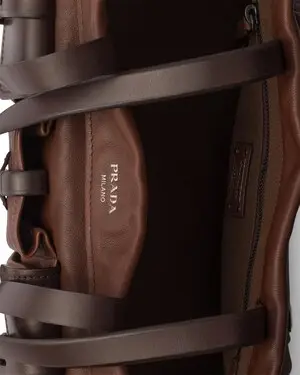 Prada Leather Tote Bag - Brown