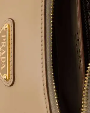 Prada Arqué Mini Leather Shoulder Bag - Neutral