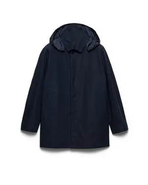 Prada Hooded Cotton Coat - Blue