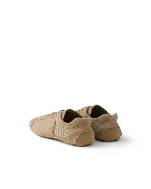 Prada Suede And Mesh Sneakers - Neutral