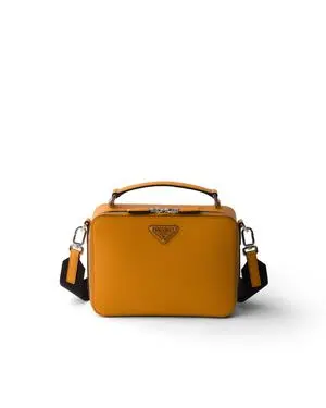 Prada Brique Medium Saffiano Leather Bag - Orange