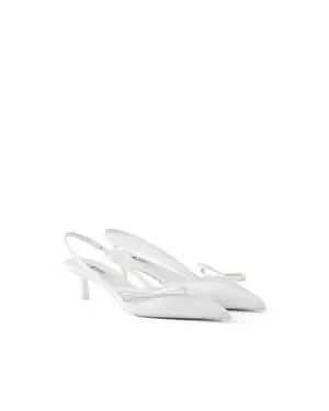 Prada Patent Leather Slingback Pumps - White