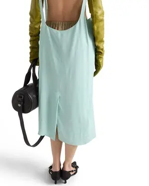 Prada Crepe Skirt With Suspender Straps - Green