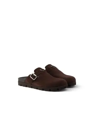 Prada Suede Mules - Brown