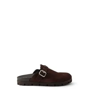 Prada Suede Mules - Brown