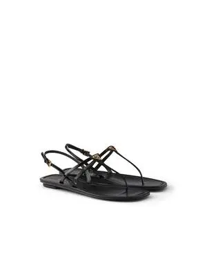 Prada Patent Leather Thong Sandals - Black