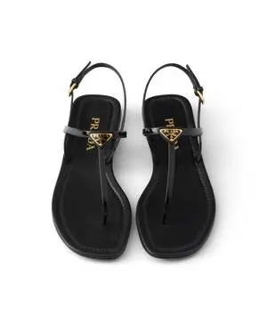 Prada Patent Leather Thong Sandals
