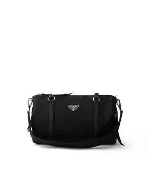 Prada Large Re-nylon And Saffiano Leather Duffel Bag - Black