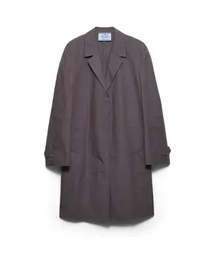 Prada Single-breasted Double Poplin Coat - Grey
