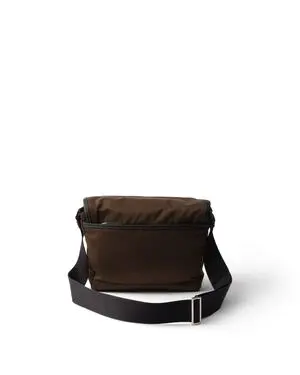 Prada Re-nylon And Saffiano Leather Shoulder Bag - Brown