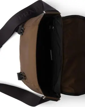 Prada Re-nylon And Saffiano Leather Shoulder Bag - Brown