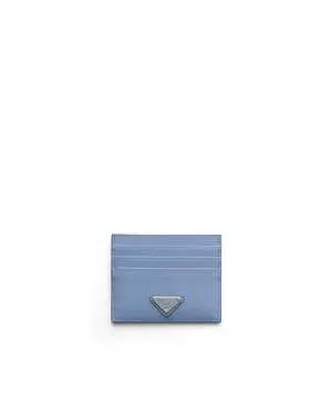Prada Saffiano Leather Card Holder - Blue