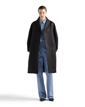 Prada Single-breasted Double Satin Coat - Black