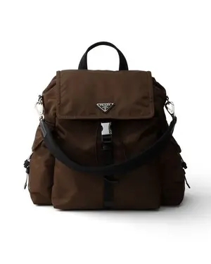 Prada Re-nylon And Leather Backpack - Brown